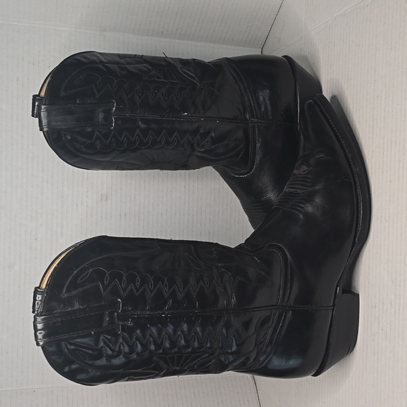 caborca | Shoes | Caborca Black Leather Tooled Western Cowboy Boot Size ...